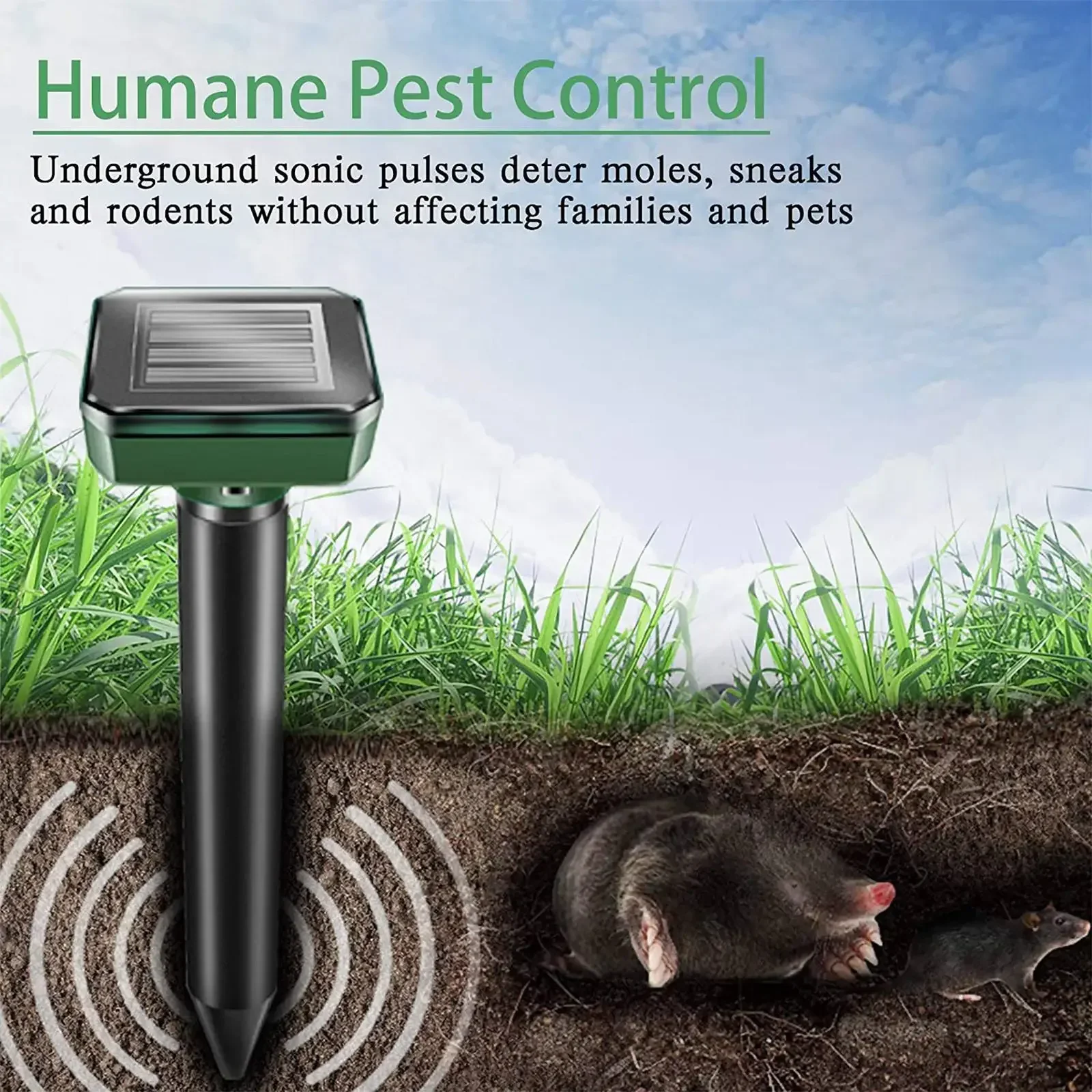 12PCS-Solar-Powered-Pest-Repeller-Ultrasonic-Mole-Repellent-Gopher-Vole ...