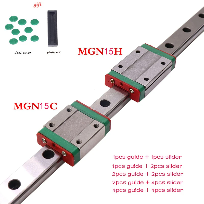 Miniature Linear Guide MGN15C MGN15H MGN15 MGN Slide Block Length 100mm-1000mm MGN Carriage ...