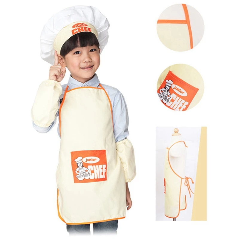 Children Aprons Chef Hats | Kitchen Apron Kids Chef Hats - 3 Children ...