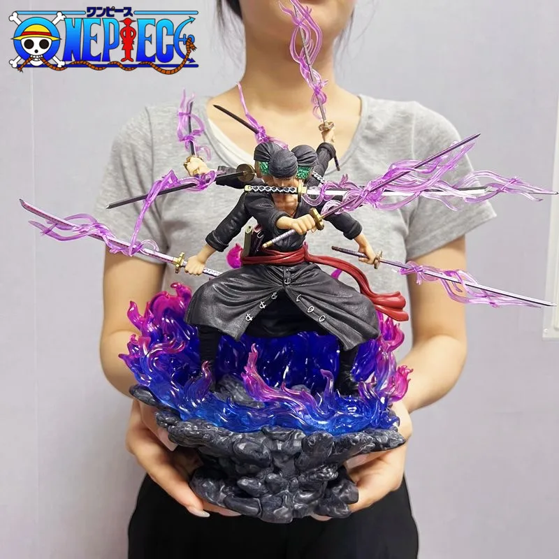 40cm 애니메이션 원피스 조로 피규어 완노 오니가시마 9 칼 스타일 액션 피규어 Pvc 동상 모델 소장 장식 장난감 선물