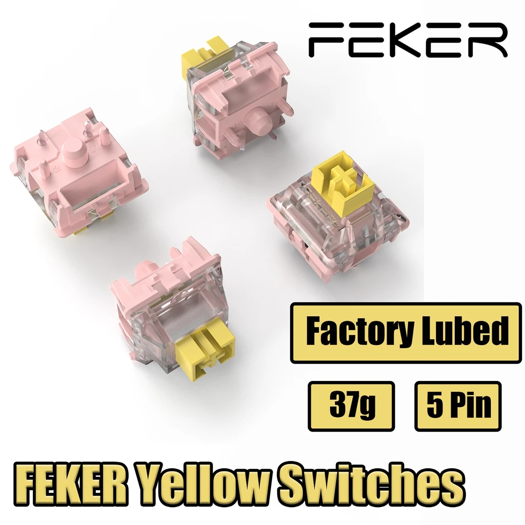 Feker-Custom-Jade-Linear-Teclado-Mec-nico-Interruptor-Amarelo ...