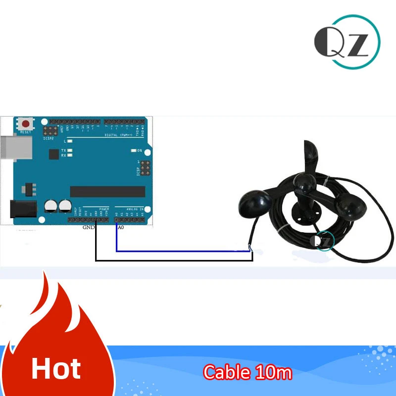 56m/s Wind Speed Sensor Three Cup Anemometer Wind Speed Measurement ...