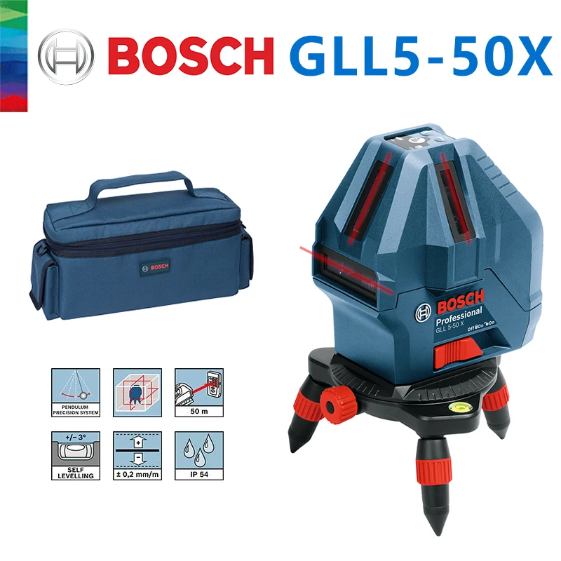 Bosch Laser Level 5 Line Infrared Laser Marker GLL 5 50X Self-Leveling ...