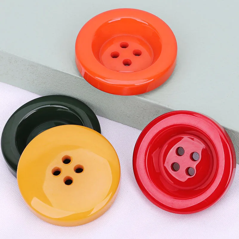 30mm Plastic Resin Round Buttons Black White Button for Sewing ...