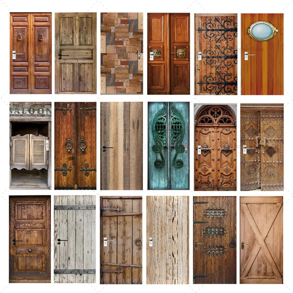 Retro-Imitation-Wooden-Door-Stickers-To-Make-Old-PVC-Waterproof-Self ...