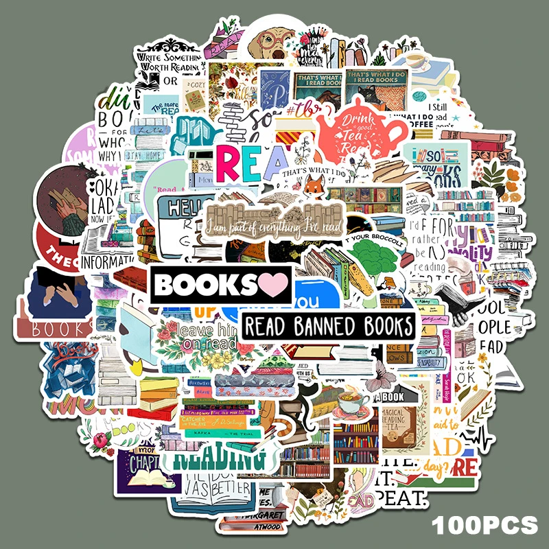 50/100PCS/SET I love reading Vinyl Decal Stickers Premium Waterproof ...