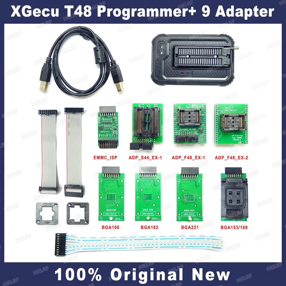 Fast Shipping XGecu T48 Universal Programmer Support NAND/EMMC/MCU/ISP +9Adapter with BGA100 ...