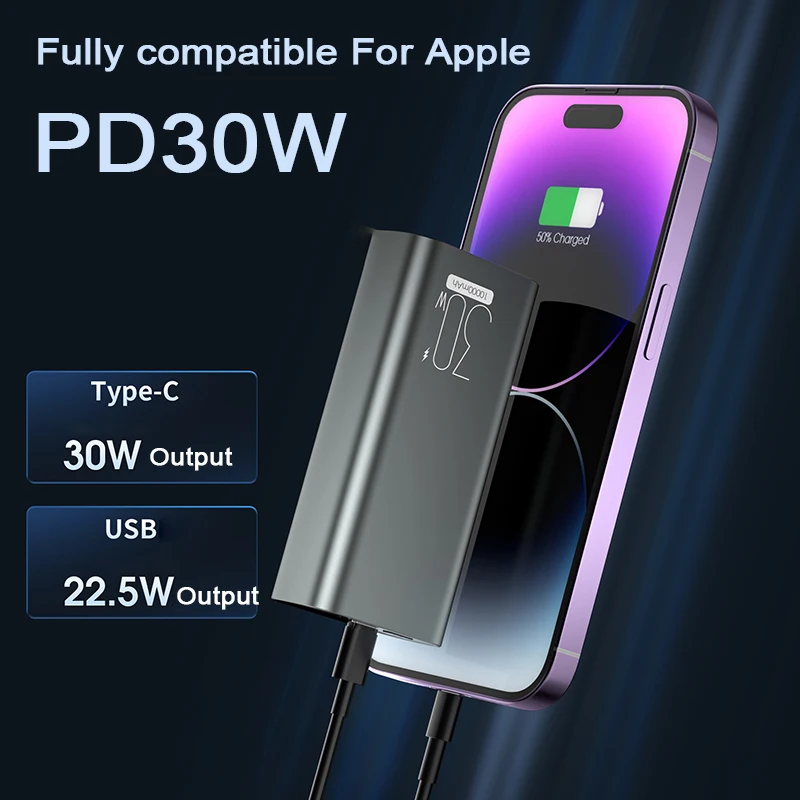 30W-Super-Fast-Charging-Power-Bank-Portable-10000mAh-Two-way-Charger ...