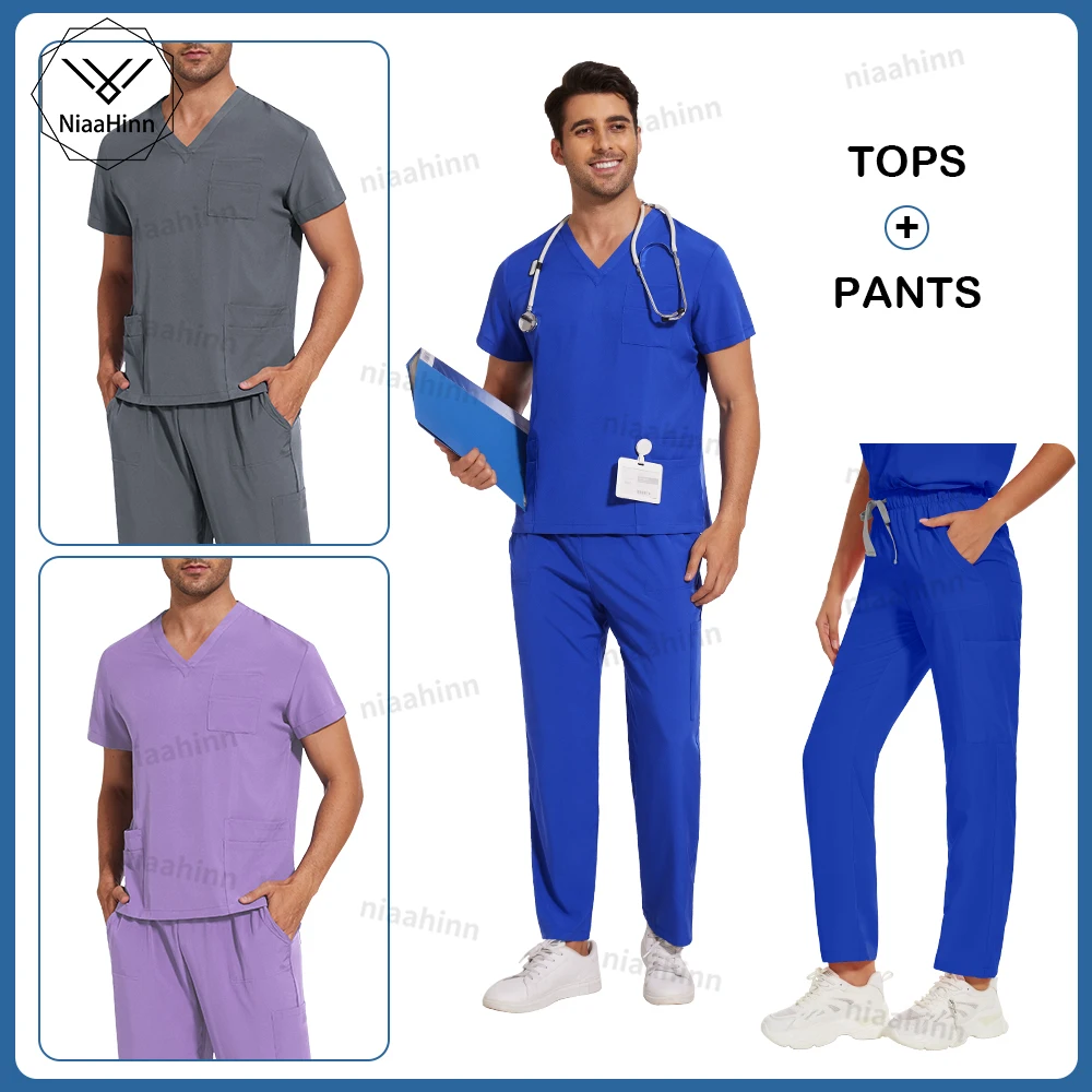 Surgical Uniforms Slim Fit Medical Scrubs Uniform Mens Scrub Sets ...