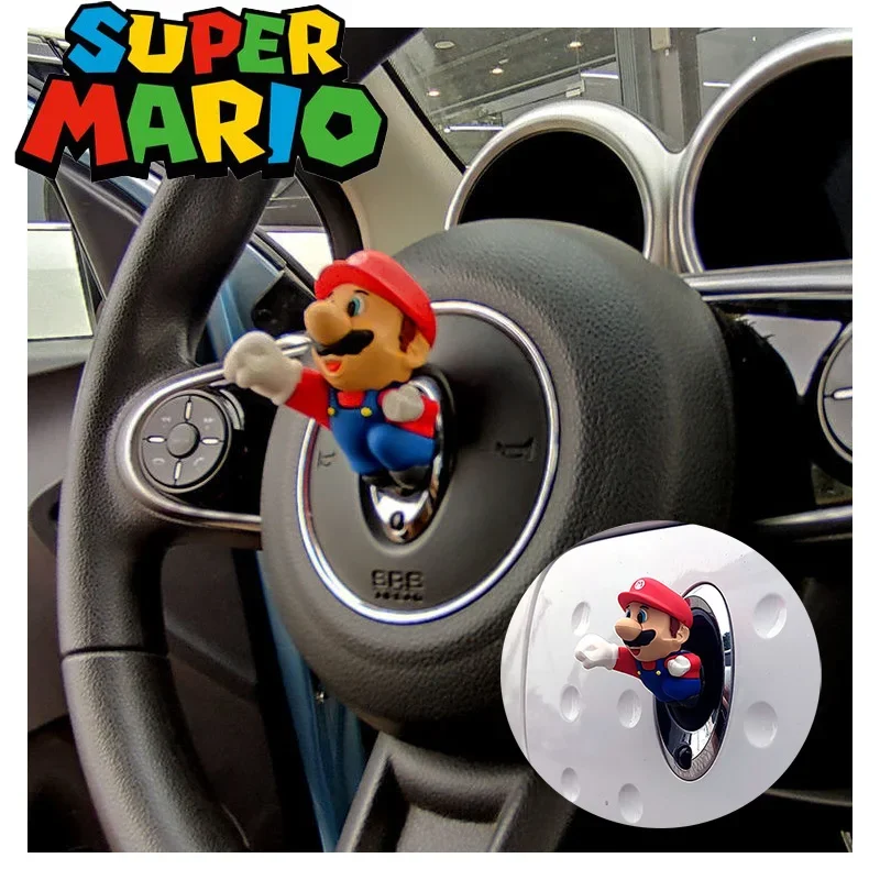 Game-Super-Mario-Car-Steering-Wheel-Badge-Sticker-Cartoon-Doll-Car ...