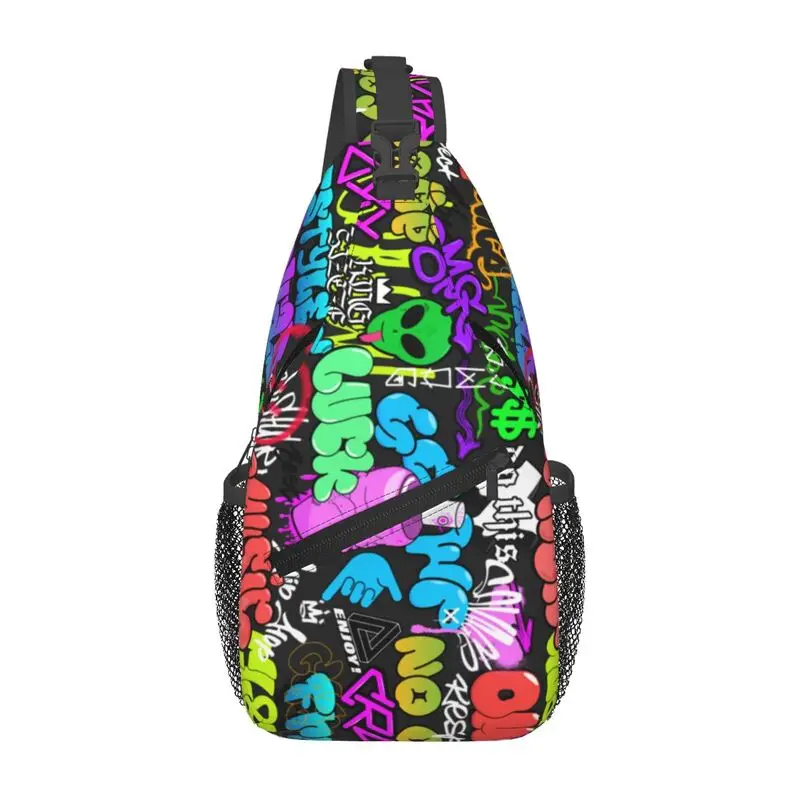 Custom-Hip-hop-Culture-Street-Graffiti-Art-Sling-Crossbody-Backpack-Men ...