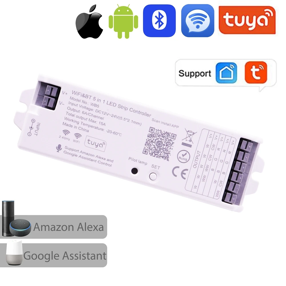 WB5-WIFI-Bluetooth-5IN1-LED-Strip-Controller-Support-Alexa-and-Google ...