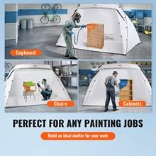 VEVOR Portable Paint Booth Shelter 7.5x5.2x5.2/10x7x6ft Foldable Spray ...