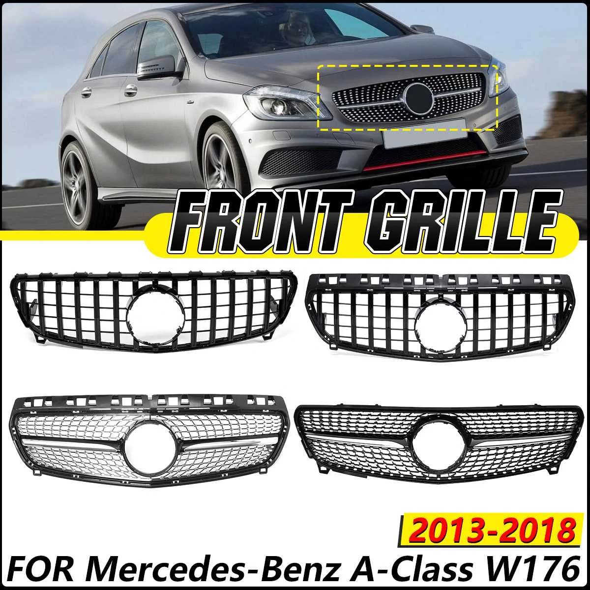 W176 Front Grill Grille For Mercedes For Benz W176 A Class A200 A250 ...