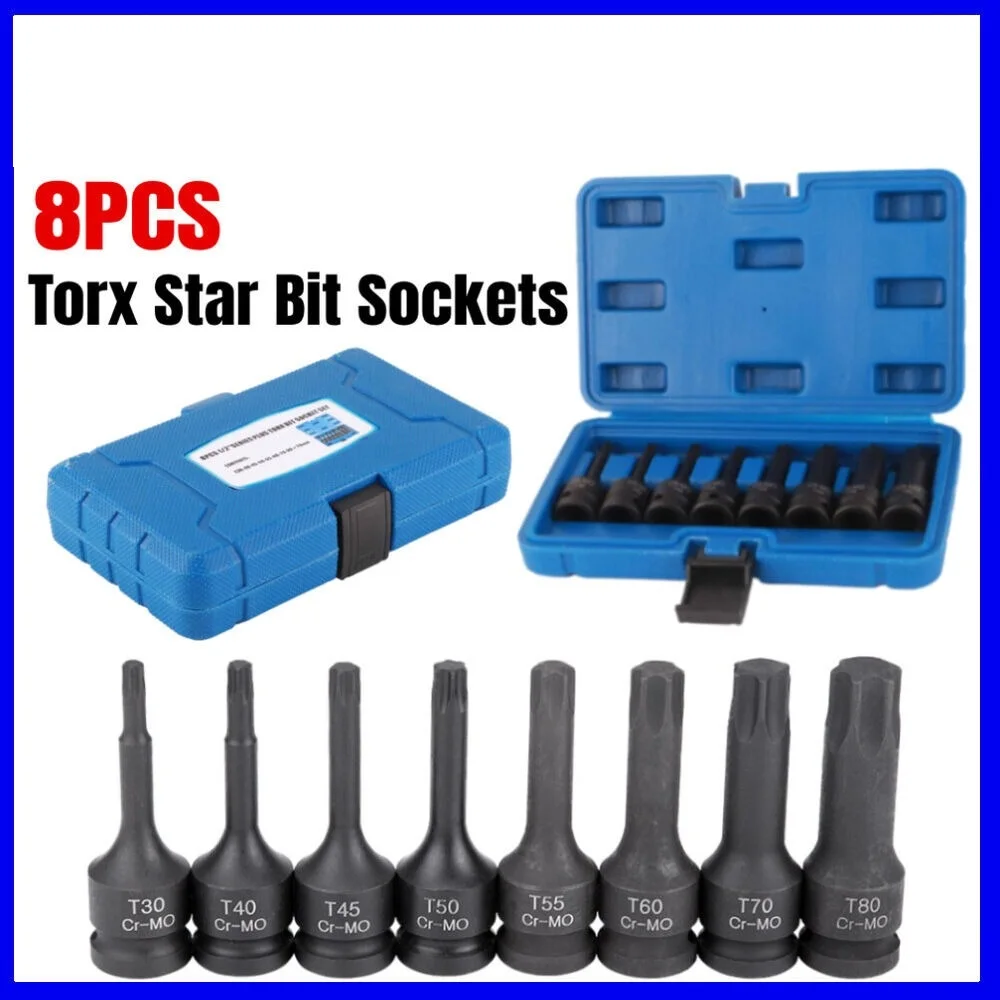8Pcs-Allen-Key-Torx-Hex-Star-Spline-Socket-Set-Bit-1-2-Drive-Car-Repair ...