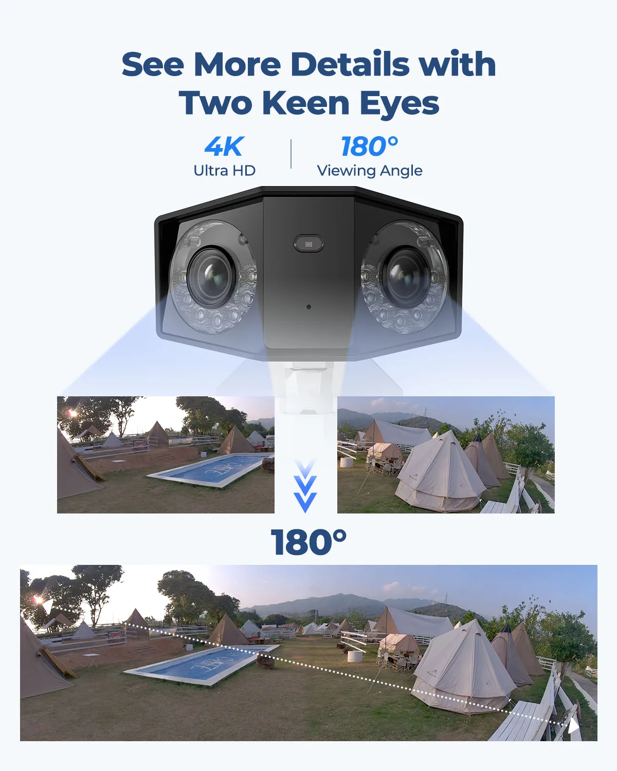 Reolink Duo 2 Wifi Camera 4K Kettős Lencse Kültéri Biztonsági Védelem ...