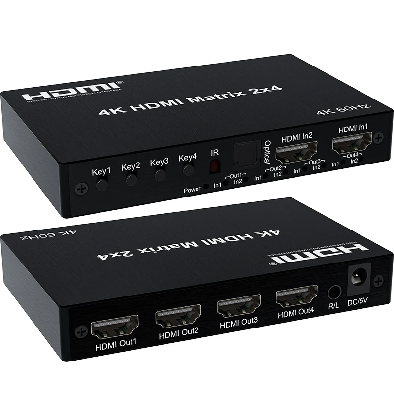 4K-60Hz-HDMI-Matrix-2x4-Matrix-HDMI-Switcher-Splitter-2-in-4-out-with ...