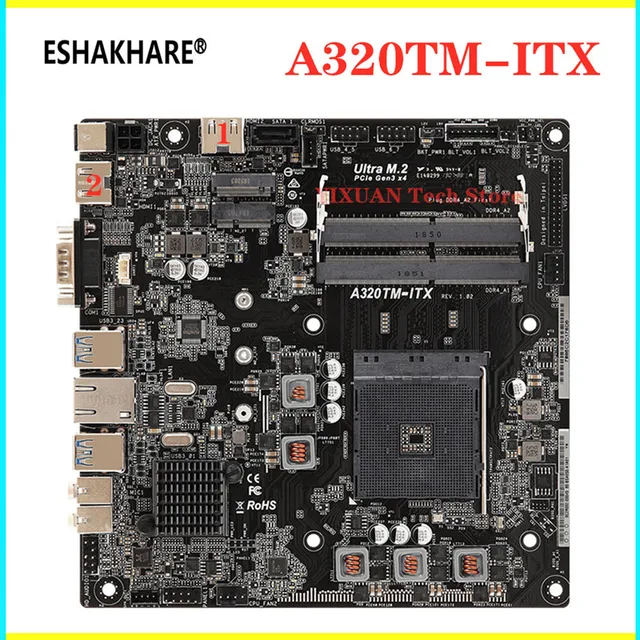 Qriginal new ASRock X300 X300TM-ITX Motherboard supports four ...