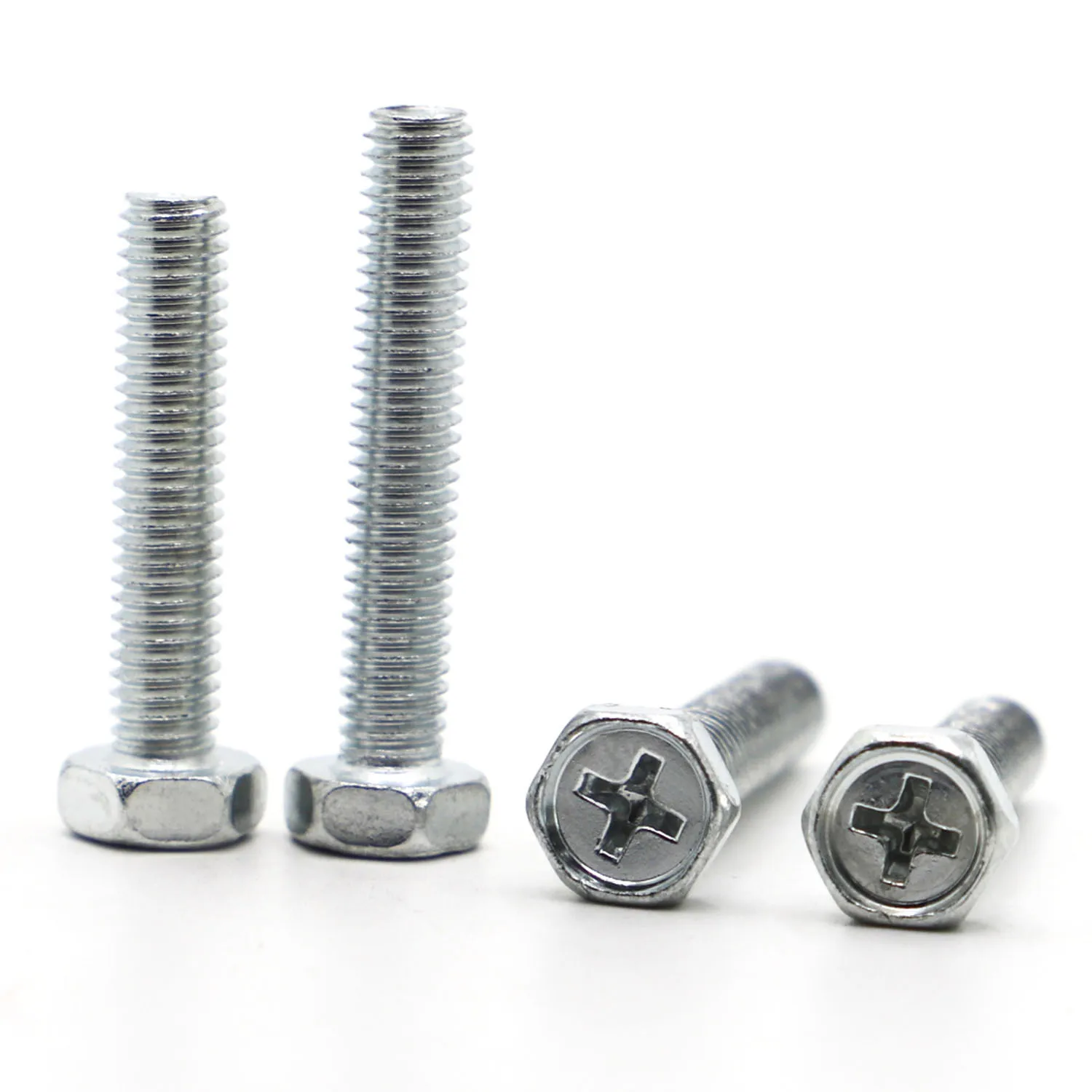 M4 M5 M6 Galvanized Steel Cross Phillips Hexagon Hex External Head Bolt Screw