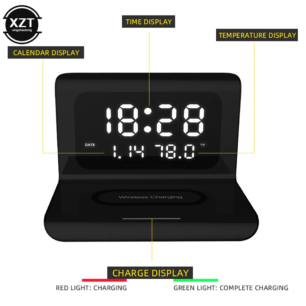 Clock Wireless Charger Creative Multifunctional 3-in-1 Wireless Charge ...