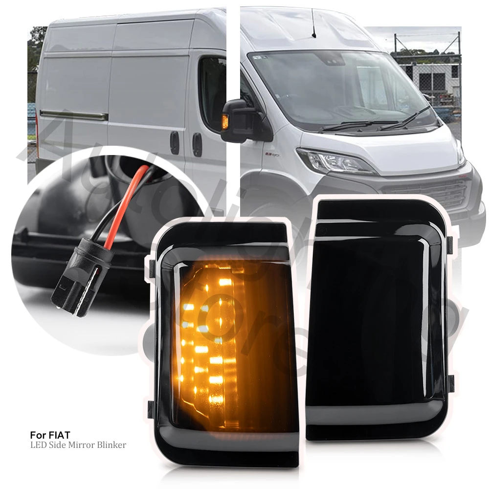 2PCS LED Side Wing Mirror Indicator Light For Peugeot Boxer Fiat DUCATO ...
