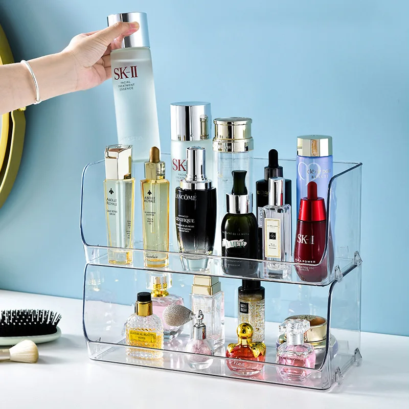 Desktop Makeup Organizer Emulsions Mask Storage Shelf Stackable ...