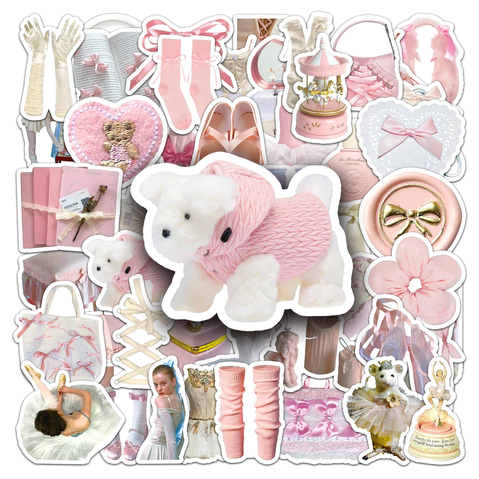 50Pcs-Cartoon-Cute-Pink-Cartoon-Waterproof-Sticker-Skateboarding ...