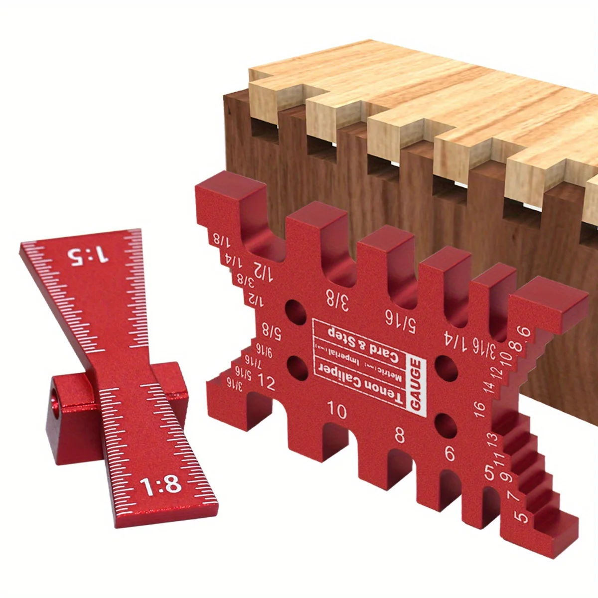 2pcs Tenon Gaps Gauge and Dovetail Marker Kit - Aluminum Dovetail ...