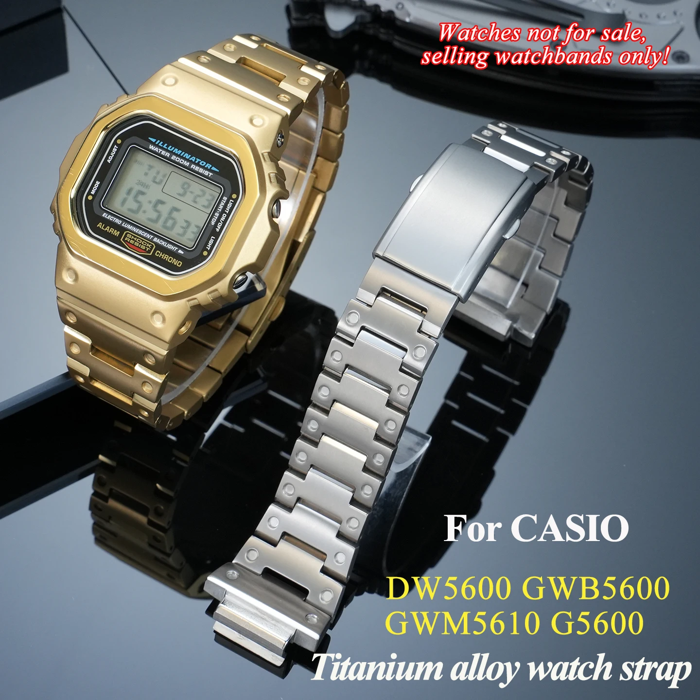 Titanium alloy watch strap case for Casio G-SHOCK DW-5600 GW-B5600 GWM ...