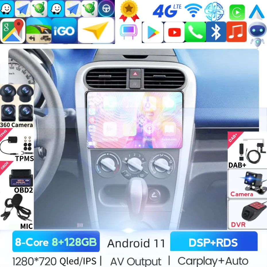 New Android 11 Car Radio Player 2g+32g For 2008-2014 Opel Agila 2008 ...