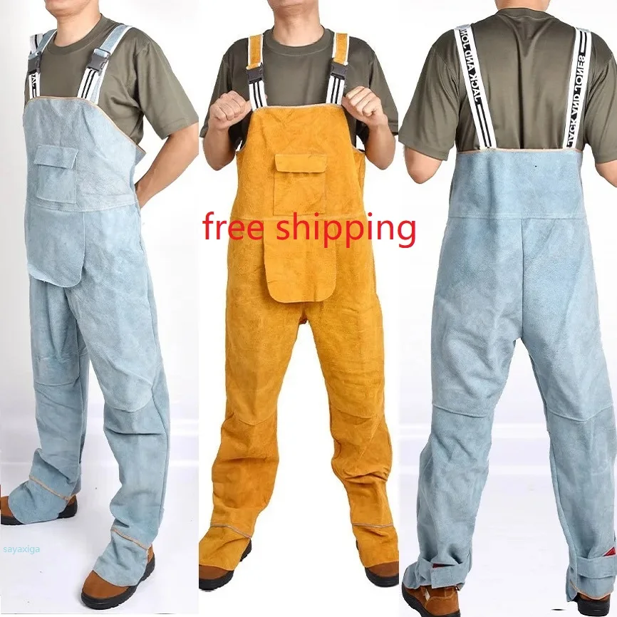 Ropa-de-soldadura-para-hombre-peto-de-seguridad-mono-protector-de-alta-temperatura-cuero-ign ...