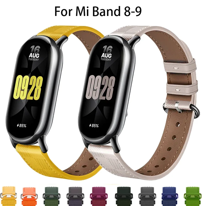 Original 1:1 Strap for Xiaomi Mi Band 9-8 Bracelet Nylon+Leather ...