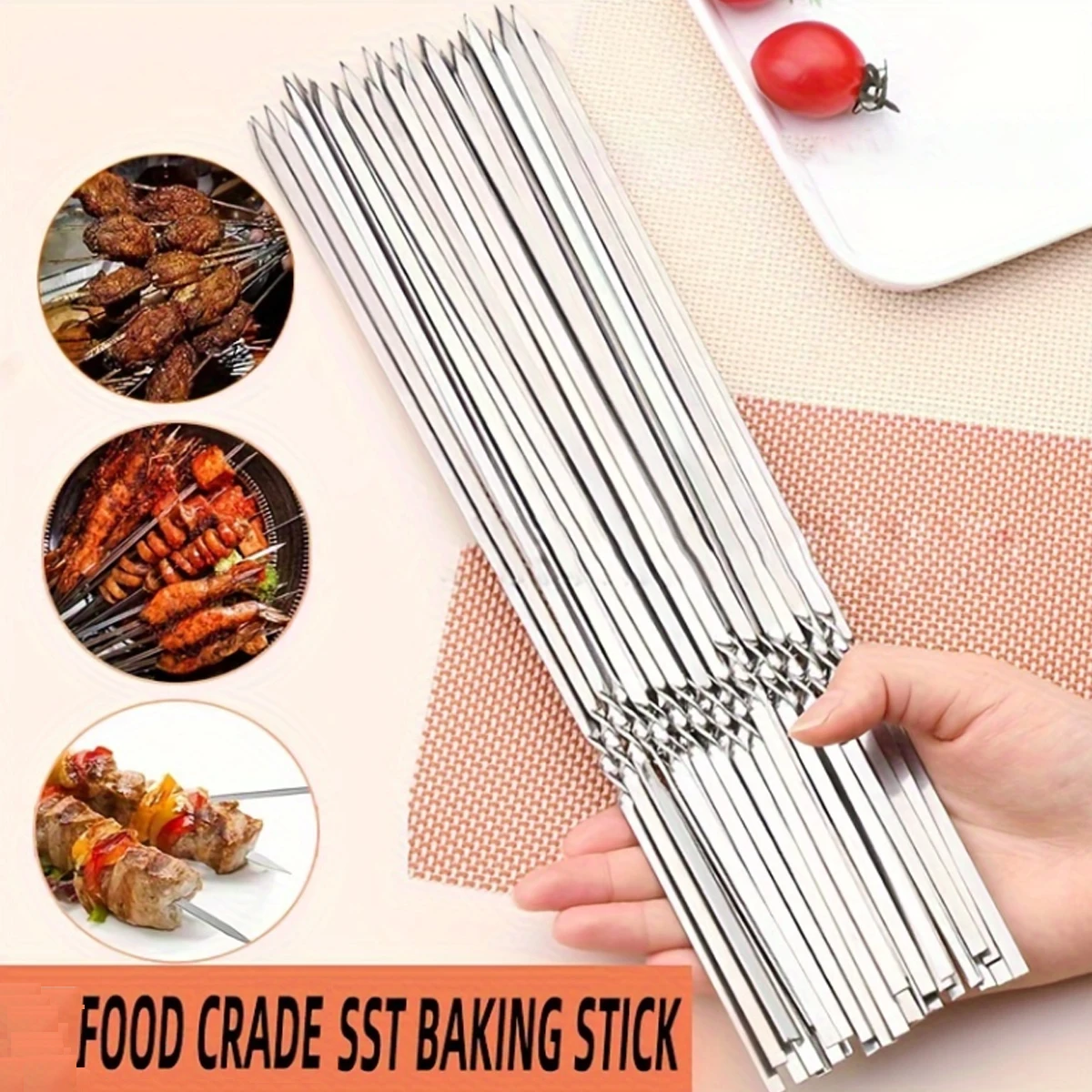 10-30pcs-Stainless-Steel-BBQ-Sticks-Reusable-BBQ-Sticks-Kebab-Iron ...