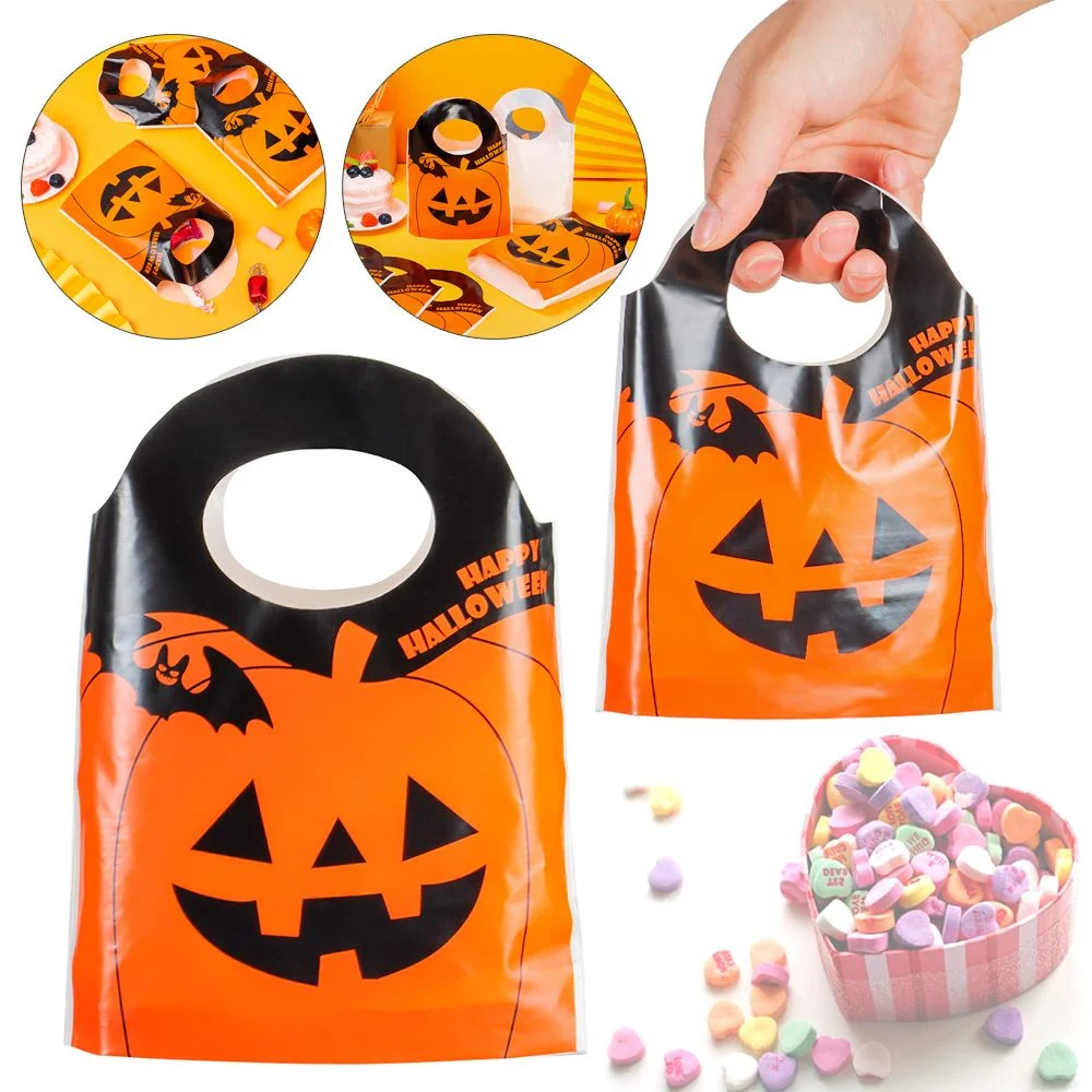 50Pcs Halloween Pumpkin Bags Trick or Treat Goody Bags Pumpkin and ...