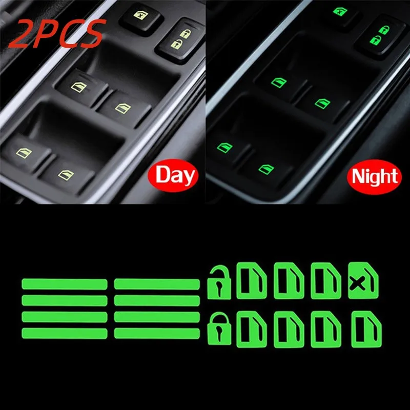 Car-Fluorescent-Luminous-Button-Sticker-Door-Window-Lift-Night-Safety ...