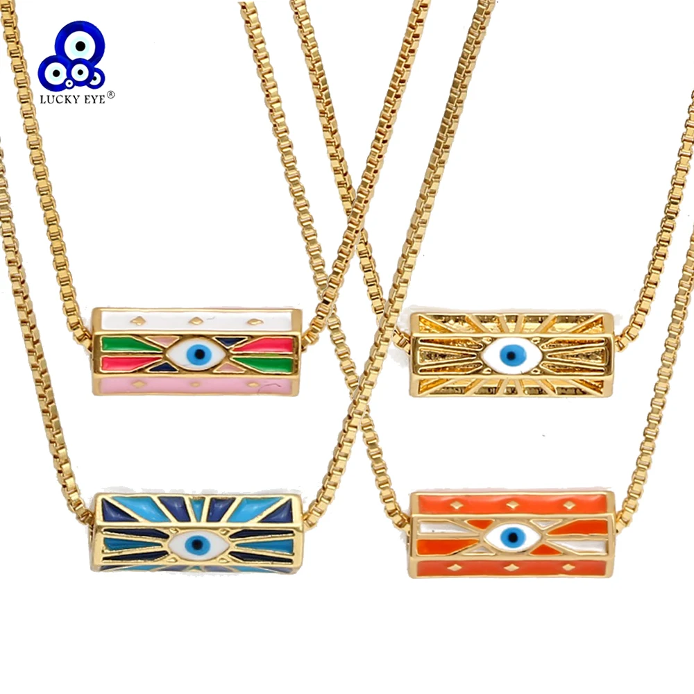 Lucky-Eye-Drip-Oil-Colorful-Evil-Eye-Pendant-Necklace-Dainty-Chain ...