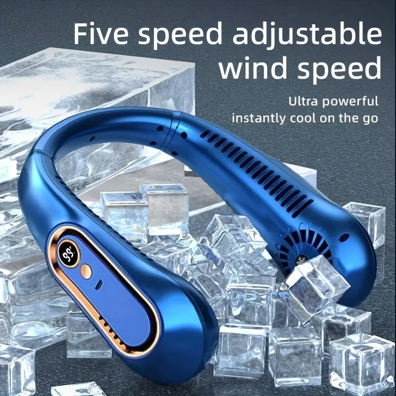 1pc-Bladeless-Hanging-Neck-Fan-with-5-Speeds-and-Digital-Display ...