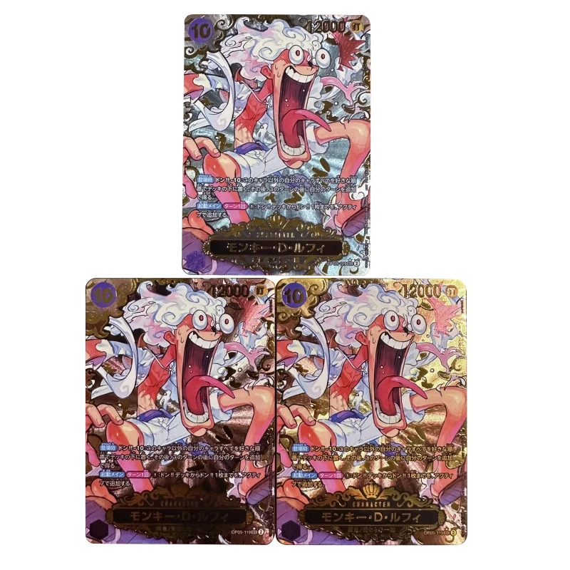 3Pcs-set-OPCG-One-Piece-Nika-Luffy-Game-card-Coarse-flicker-Card ...