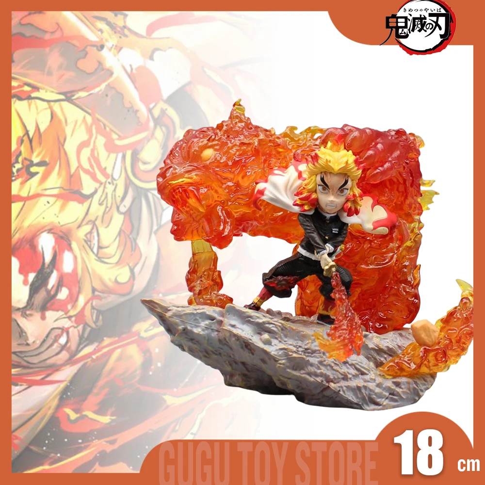 18cm Demon Slayer Rengoku Kyoujurou Anime Figures Gk Kimetsu No Yaiba ...