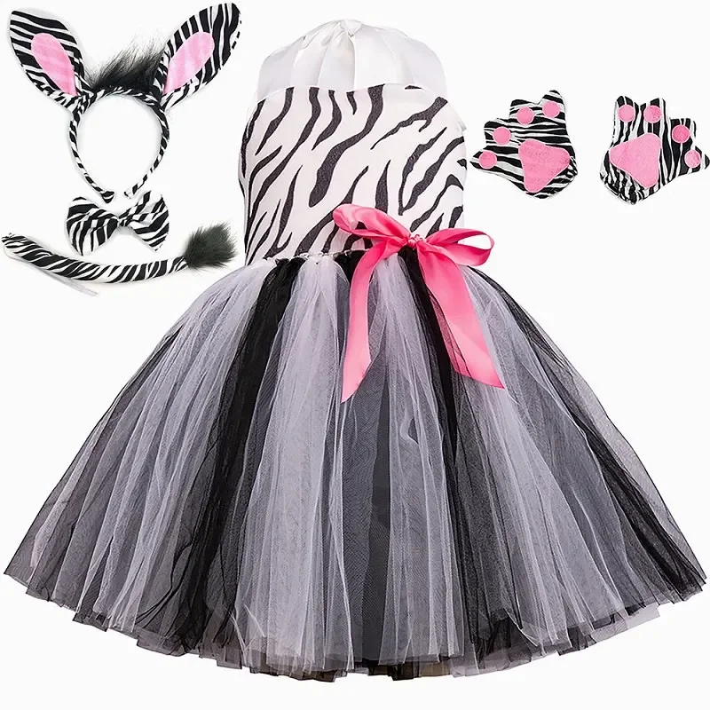 Vestido de tul con tutú de cebra para niñas, con temática de jungla en ...
