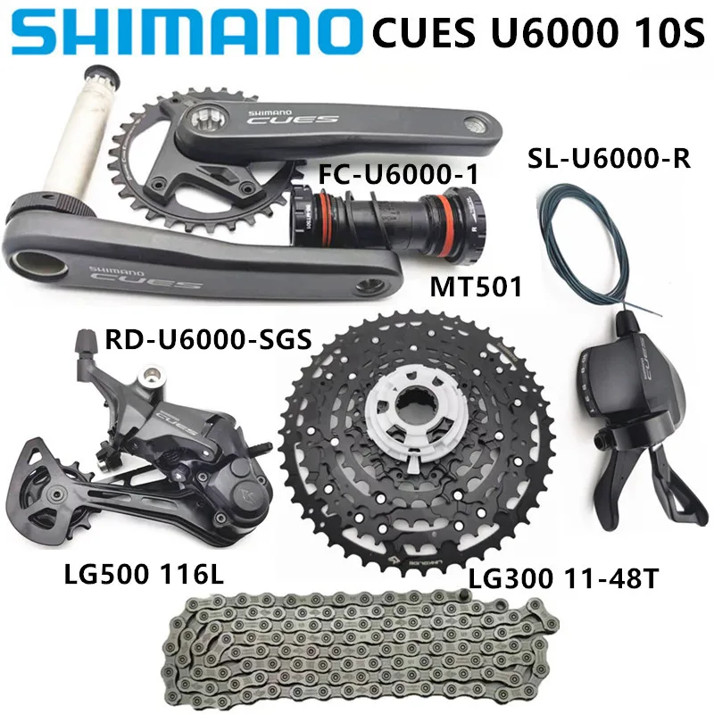 SHIMANO MTB CUES U6000 Kit De Transmissão 10S SL RD FC-U6000 170mm/175mm 32T Transmissão Mais ...