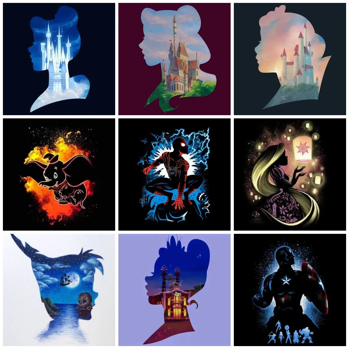 Diamond Painting Disney Castle Princess Background Abstract Avatar ...