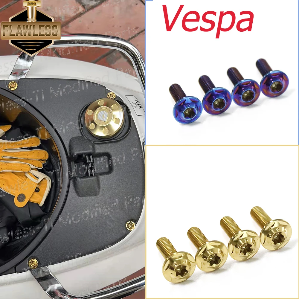 FLAWLESSTI-Gr5-Titanium-Bolts-Rear-Bracket-M6-For-Vespa-Sprint-150 ...