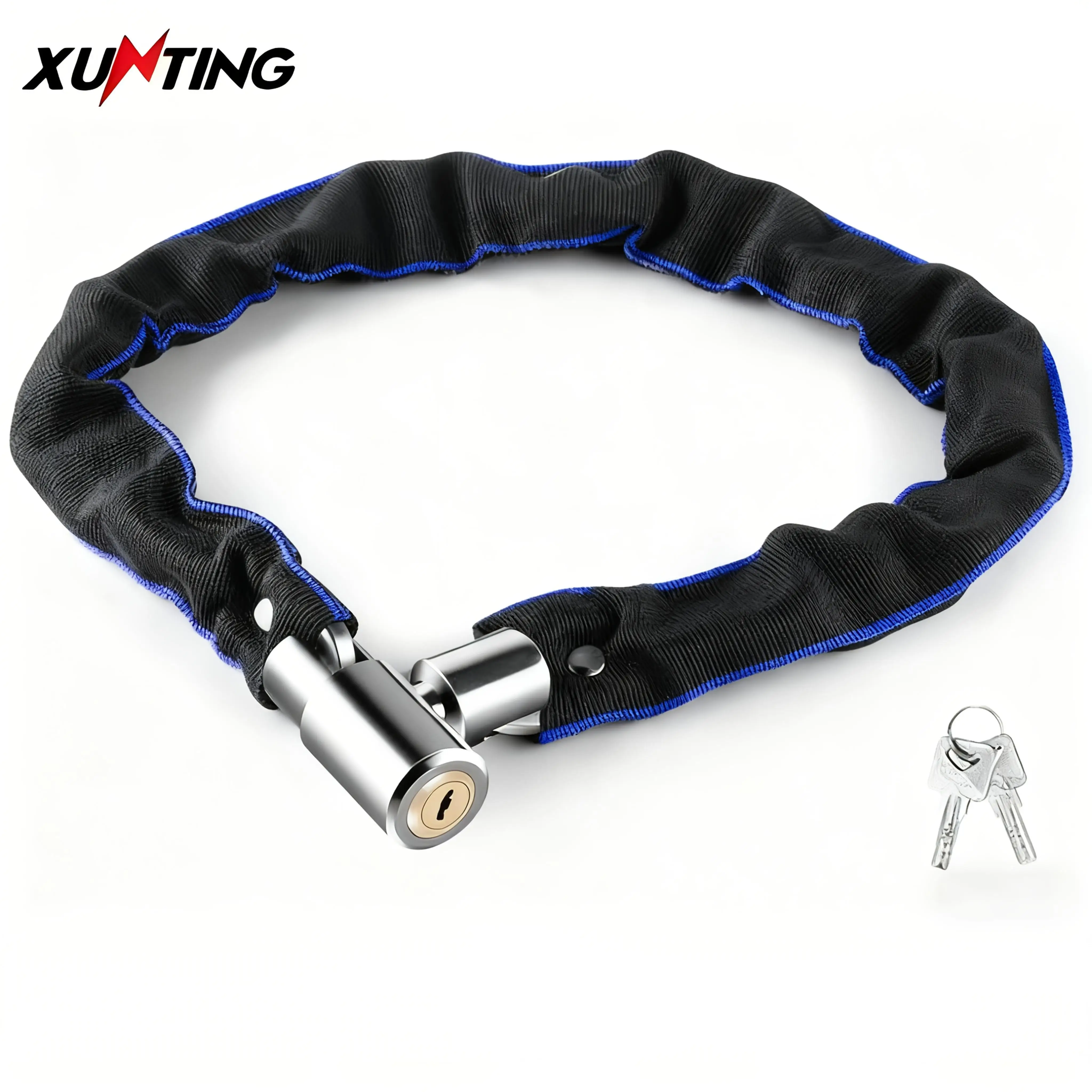 XUNTING Heavy Duty Bike Chain Lock Anti-Theft Steel Chain with Nylon ...
