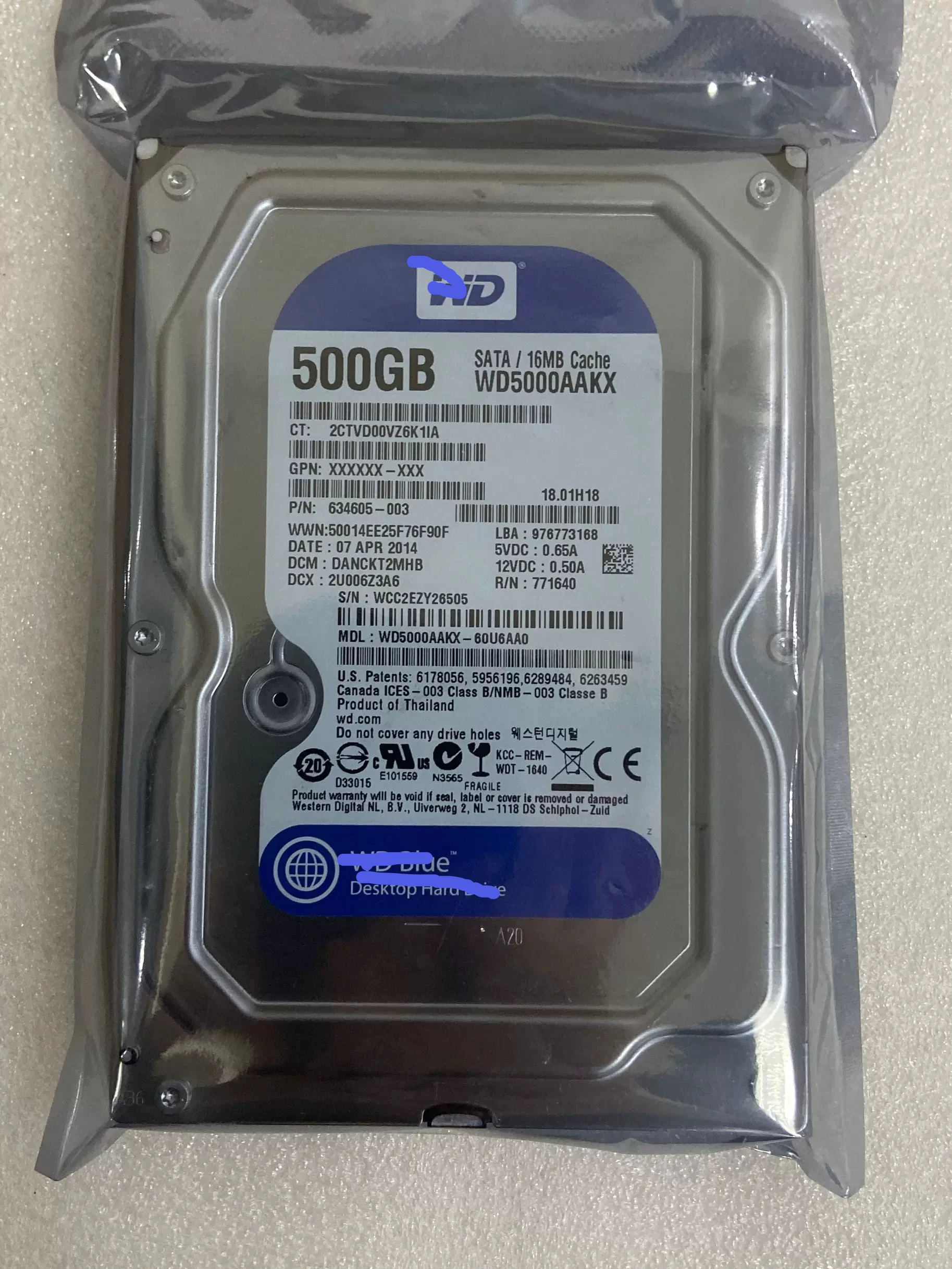 WD5000AAKX-500G-desktop-mechanical-hard-drive-7200-rpm-SATA3-single ...