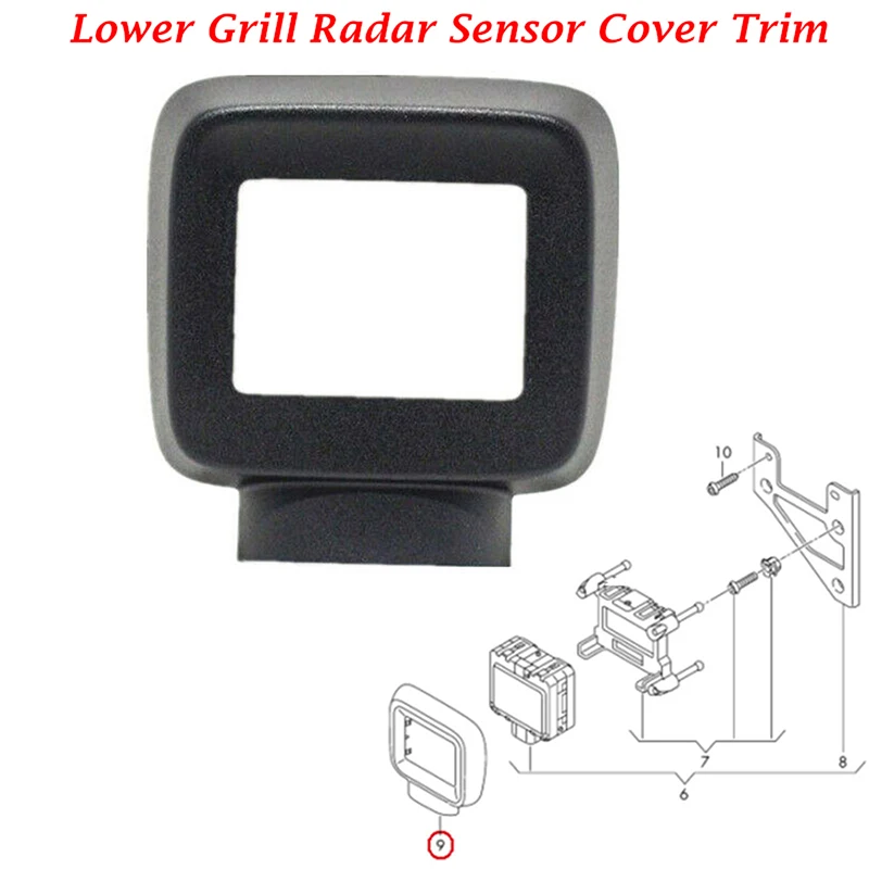 Car Front Bumper Lower Grill Radar Sensor Trim Cover Black Parts For ...