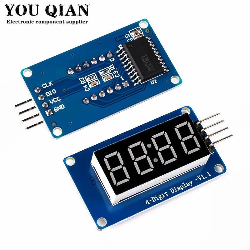 10pcs Tm1637 4 Bits Digital Led Display Module For Arduino 7 Segment 0