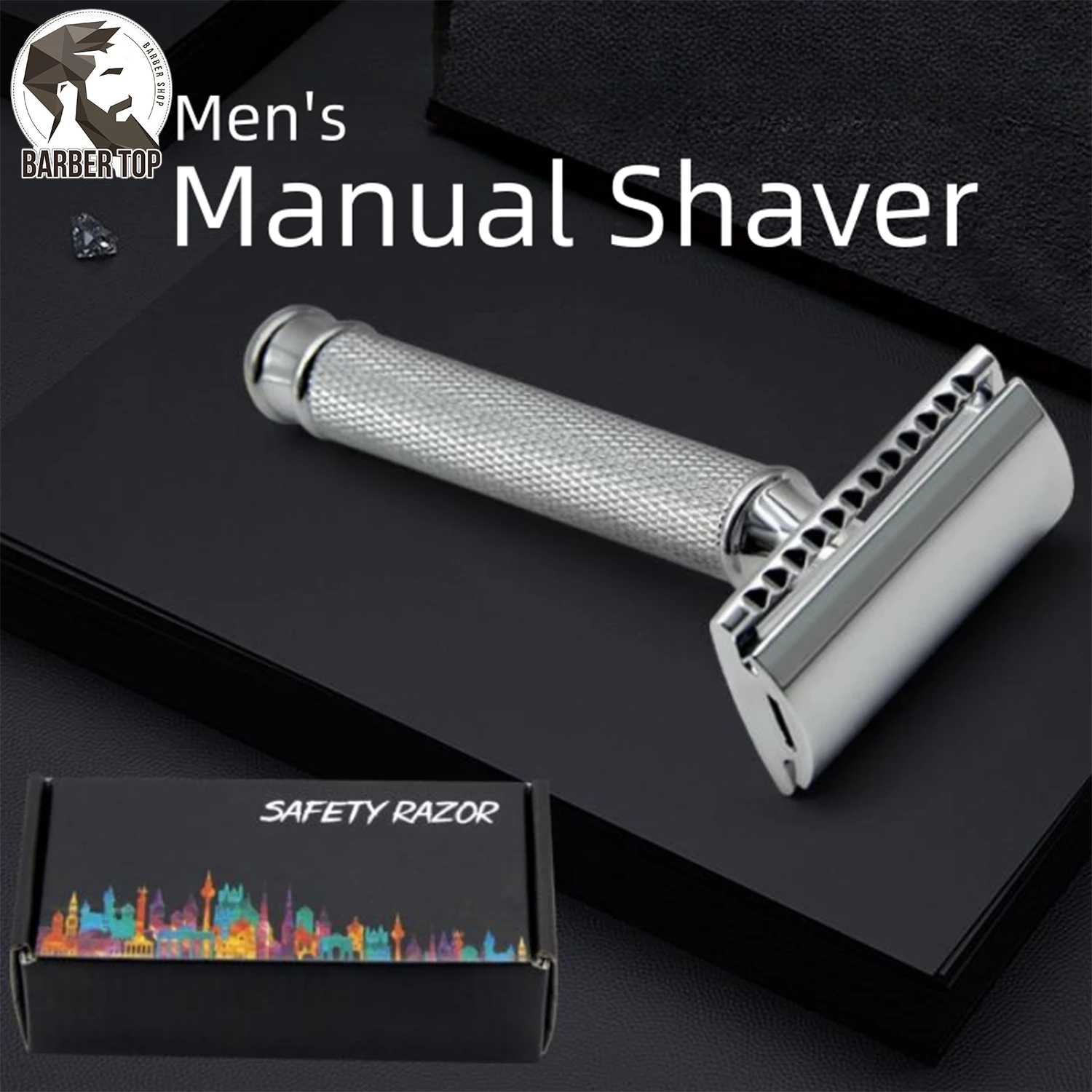 Double-Edge-Razor-Manual-Shaver-Zinc-Alloy-Chrome-Steel-Premium-Wet ...