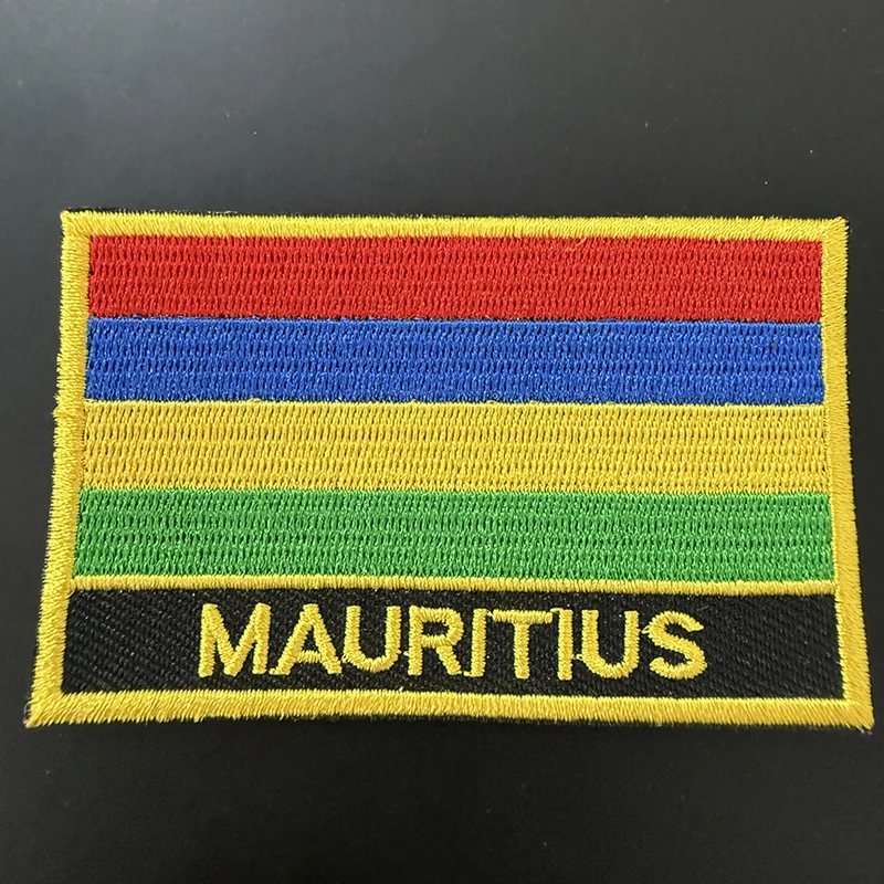 MAURITIUS Flag Embroidery Patches Iron on Saw on Transfer patches ...