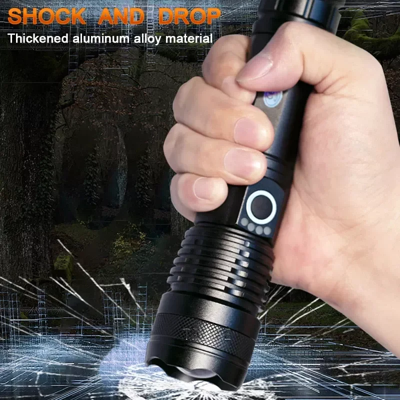 Retractable-Flashlight-XHP50-Aluminum-Alloy-Strong-Light-Flashlight ...